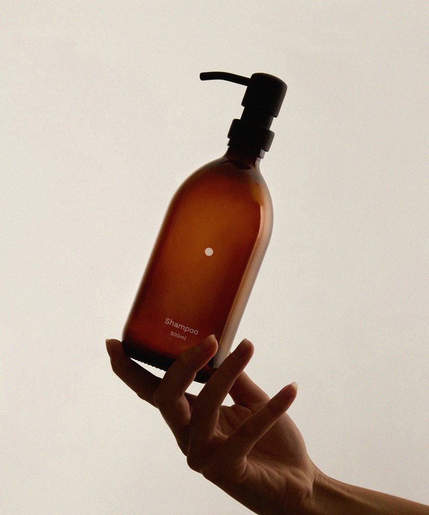 Minimal Amber Soap Dispenser with Labels – Kuishi